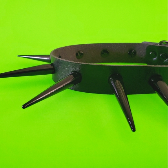 Jewelry | New Unisex Black Spikes Collar For Humans Vegan Leather ...